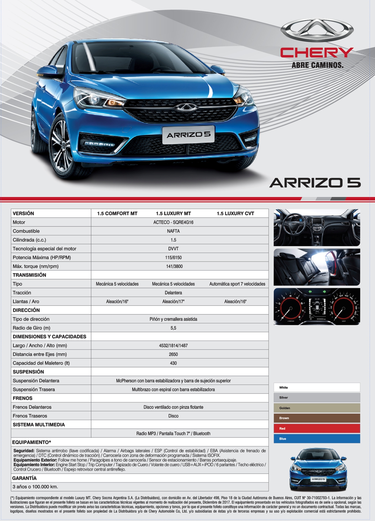 CHERY ARRIZO 5 2018: Detalles y ficha técnica - Thebrandsoup.com